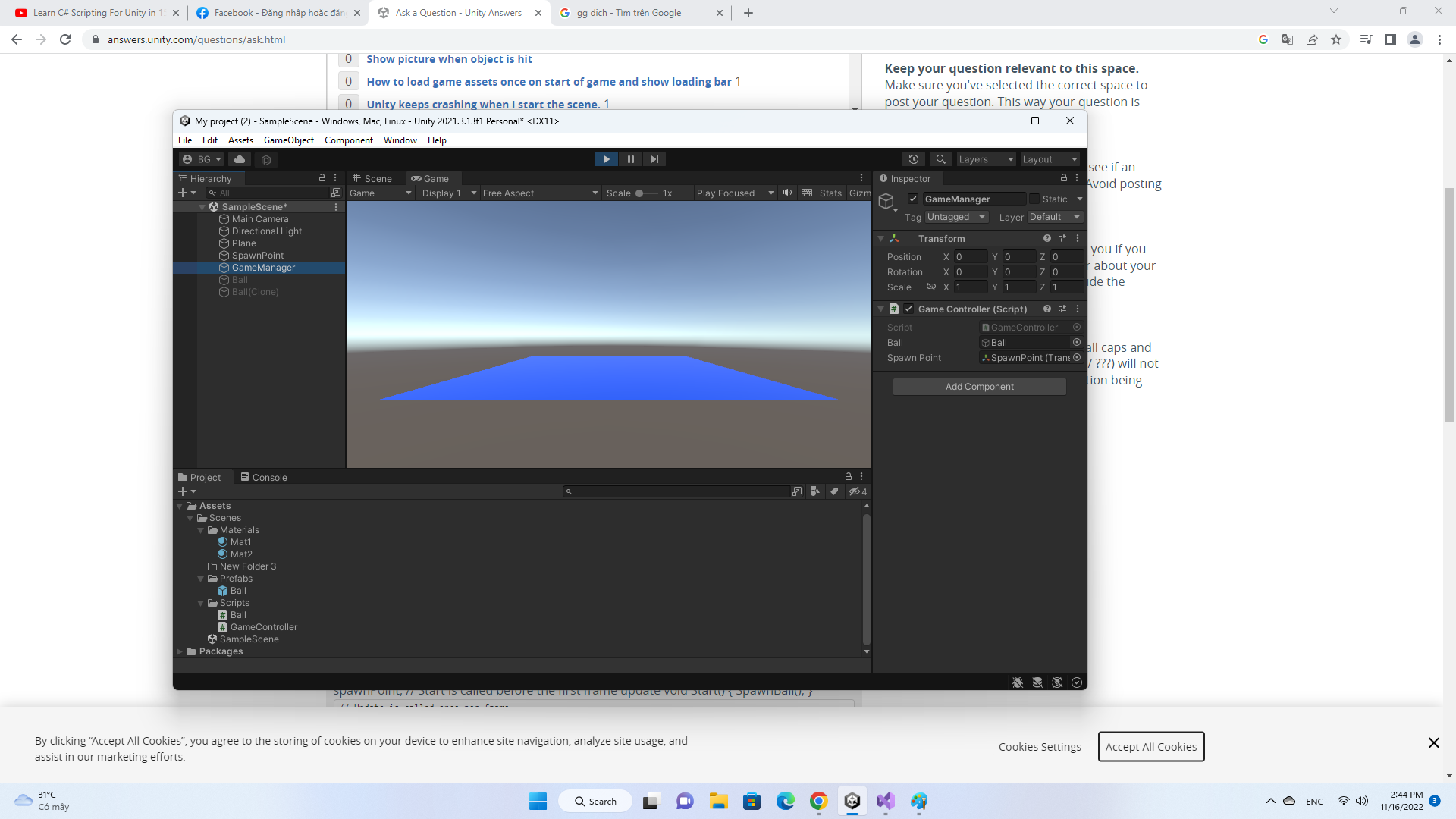 Spawn When Start Game No Work When Start In Scene Game Questions And Answers Unity Discussions