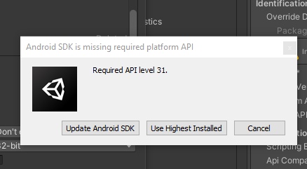 Unity 2020.3.41f1 Required API level 31 - Unity Engine - Unity Discussions
