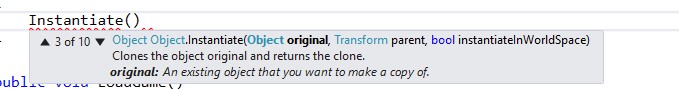 Instantiate doesnt have missing method - Questions & Answers - Unity ...