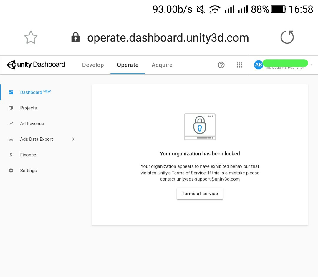 My Unity AD Account Locked?,My Unity ADS organization account locked? - Questions & Answers ...