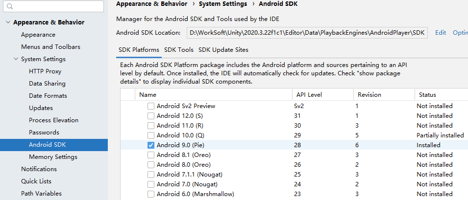 Android SDK does not include your Target SDK of 28 - Unity Engine - Unity Discussions
