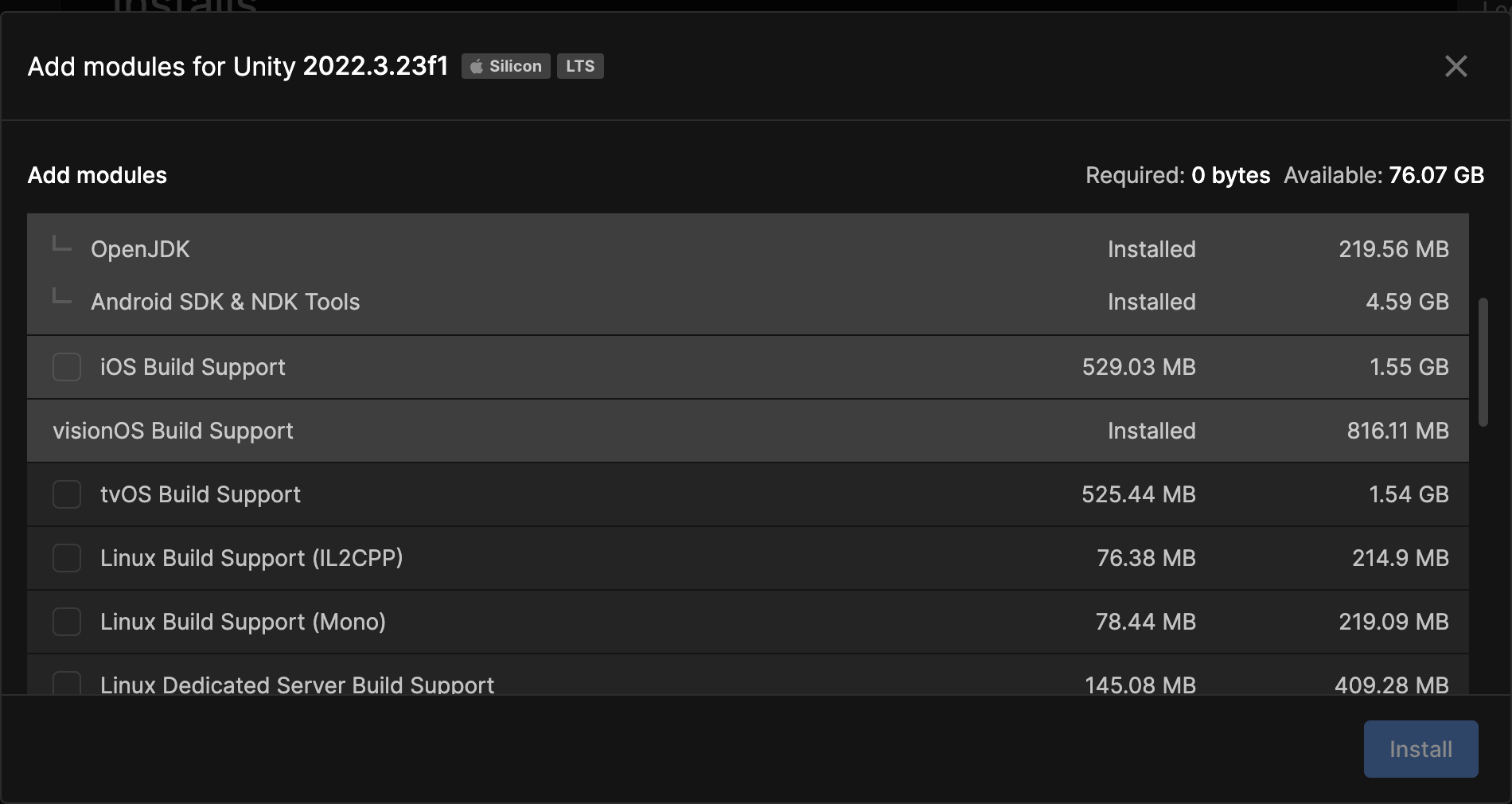 No Visionos Module Loaded Unity 2022323f1 Silicon Lts Unity Engine Unity Discussions