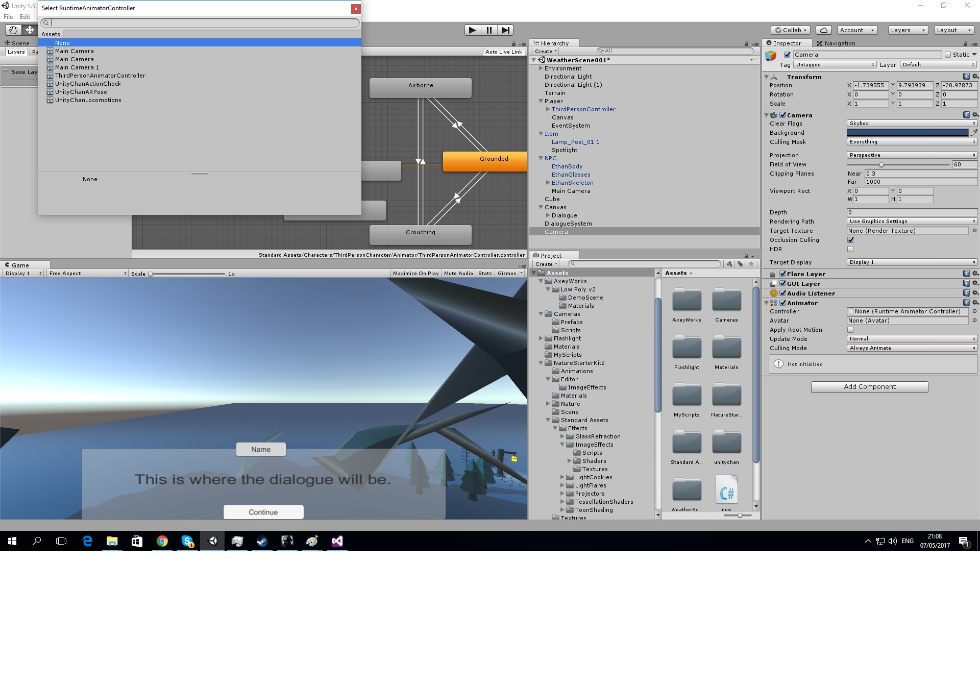 How Can I Play Animation Clip Using Animator On Other Camera Then Main Camera Questions