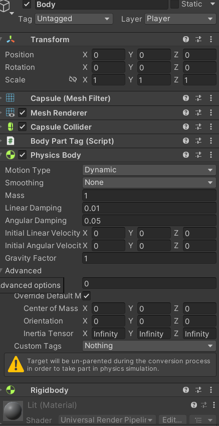 How to freeze/constraint entity position and rotation in DOTS - Unity Engine - Unity Discussions