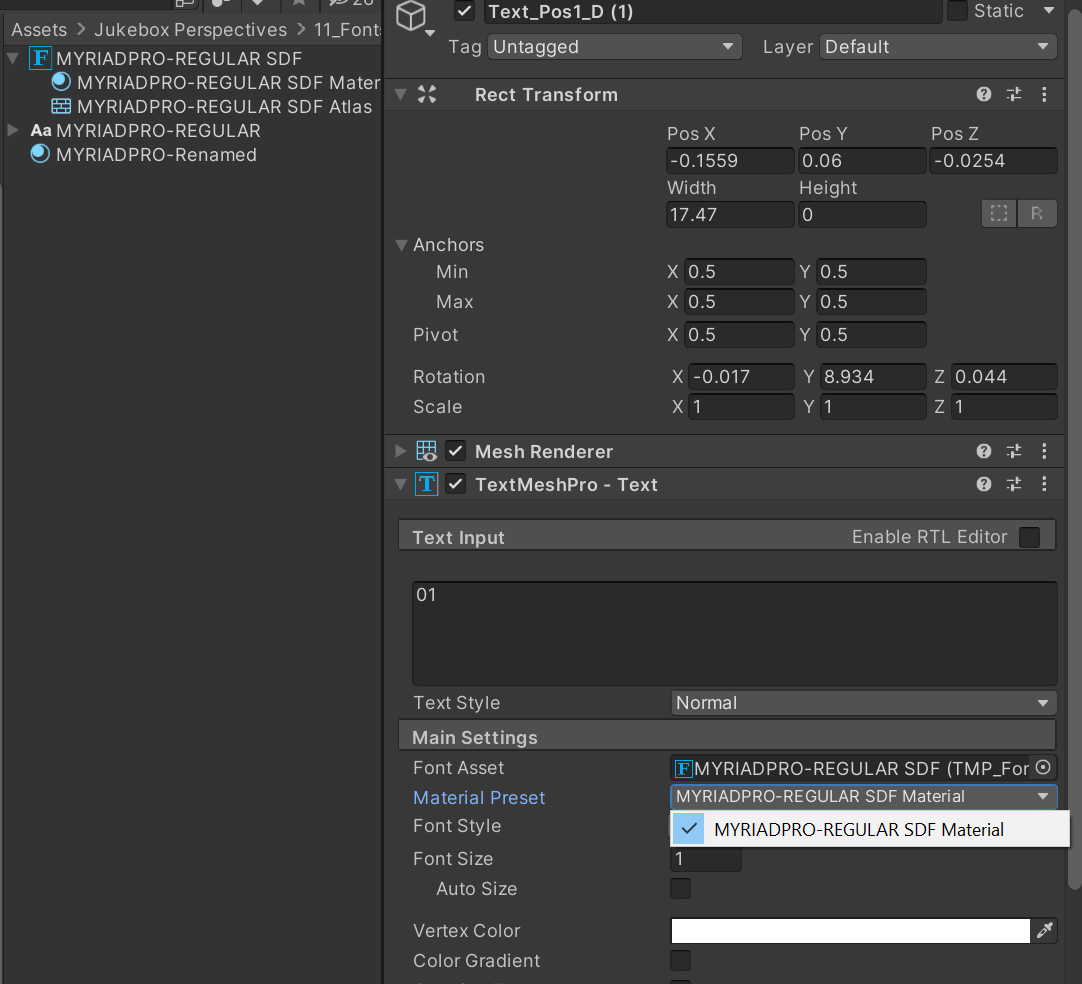 Text Mesh Pro Material Preset doesn't display renamed materials - Unity ...