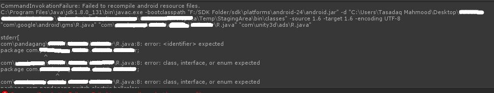 Built Failure! Failed Recompile Android Resources Files - Questions & Answers - Unity Discussions