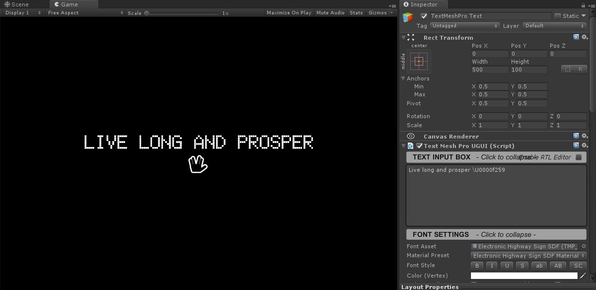 How can I show icons of Font Awesome into Unity using TextMesh Pro ...