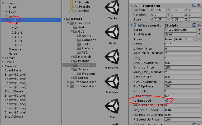 this.transform.FindChild(x) and GameObject.Find(x) returning (apparently?) different results ...