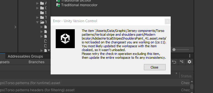 Error trying to check-in changes - Unity Services - Unity Discussions