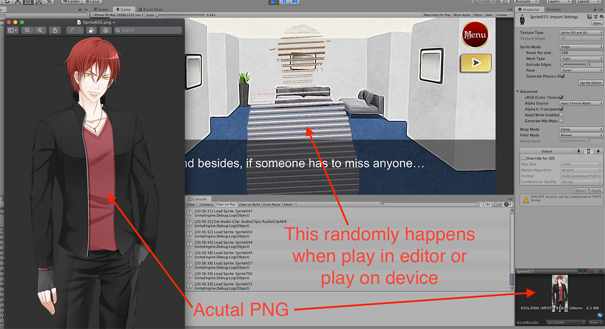 Sprites randomly display as horizontal lines - Questions & Answers ...