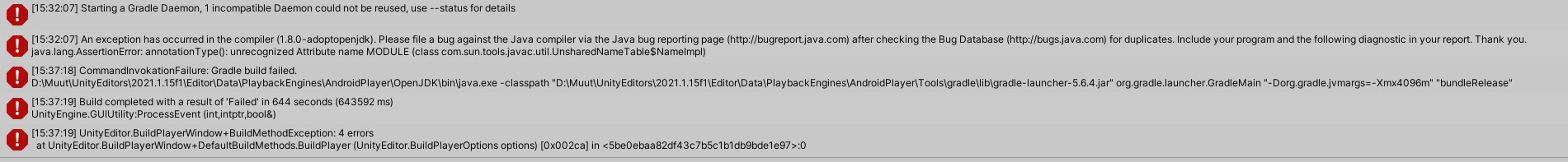 Getting This Error When Trying To Build My Android Game Questions And Answers Unity Discussions