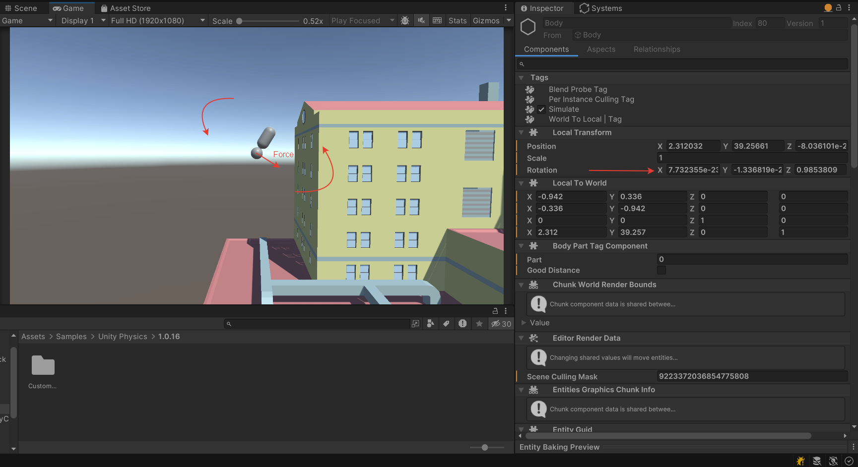 How to freeze/constraint entity position and rotation in DOTS - Unity Engine - Unity Discussions