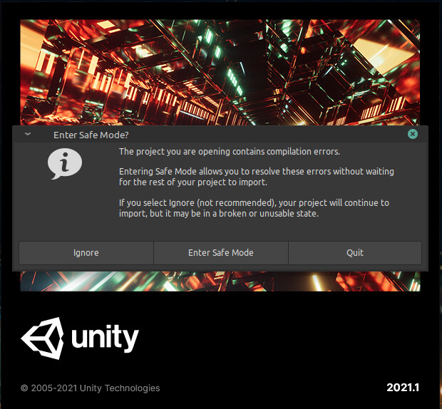 Getting "Enter Safe Mode?" dialogue on 2D project creation (Linux Mint) - Unity Engine - Unity ...