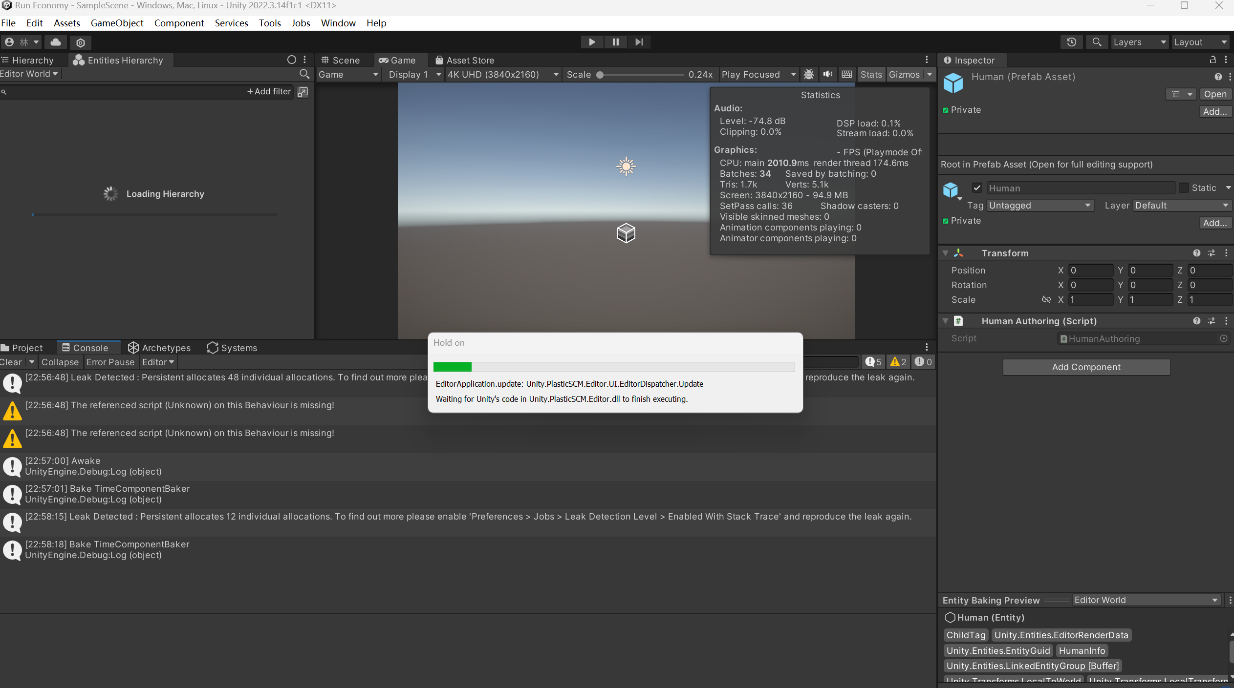Long Time For Loading Entity Hierarchy Questions And Answers Unity Discussions