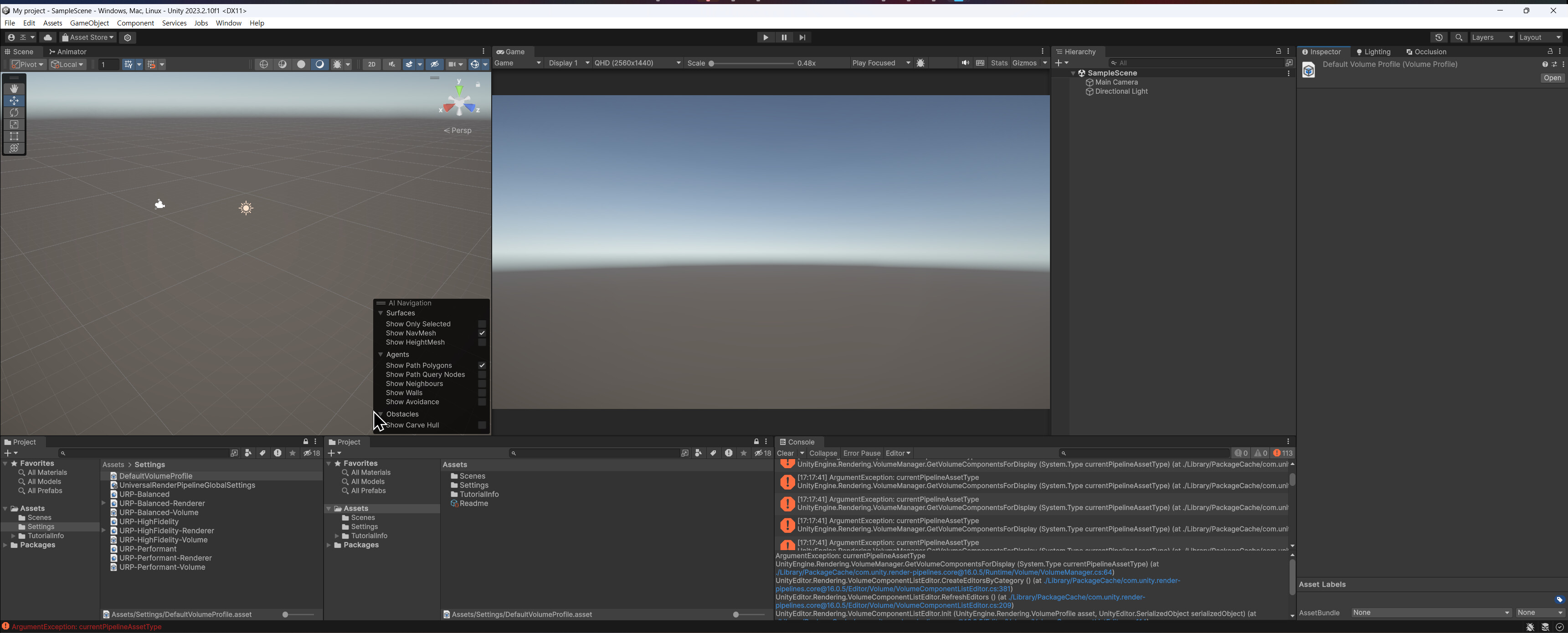 Default Volume Profile Inspector Error Occur On 2023210f1 2023211f1 Unity Engine Unity