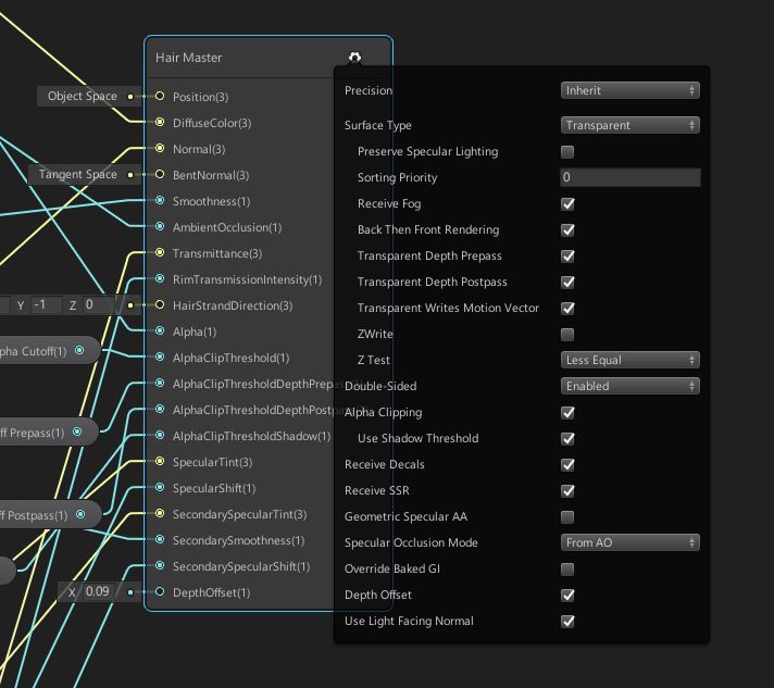 Unreal includes PDO for hair materials to hide intersecting hair cards, how to do it in unity ...