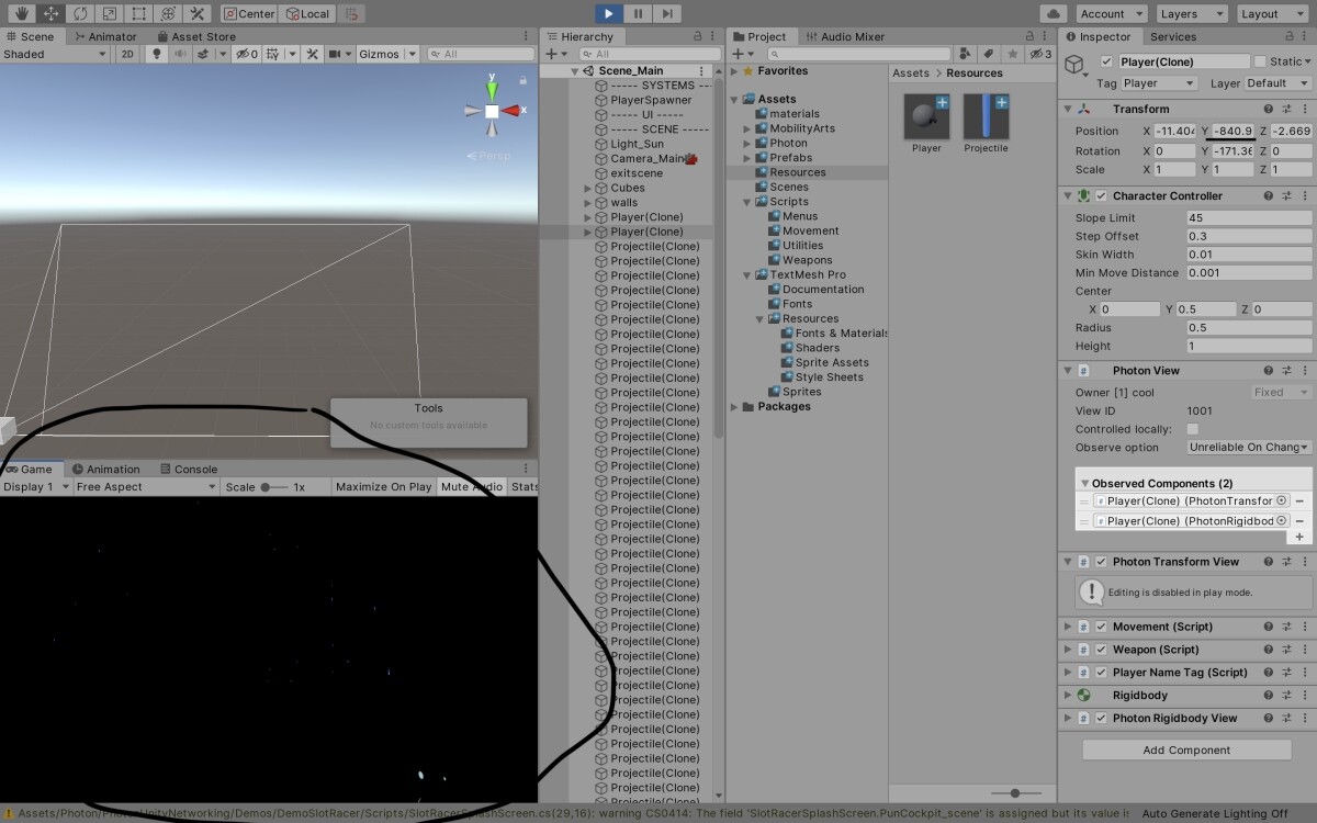 Photon transform view not syncing despite other objects transform view working perfectly ...