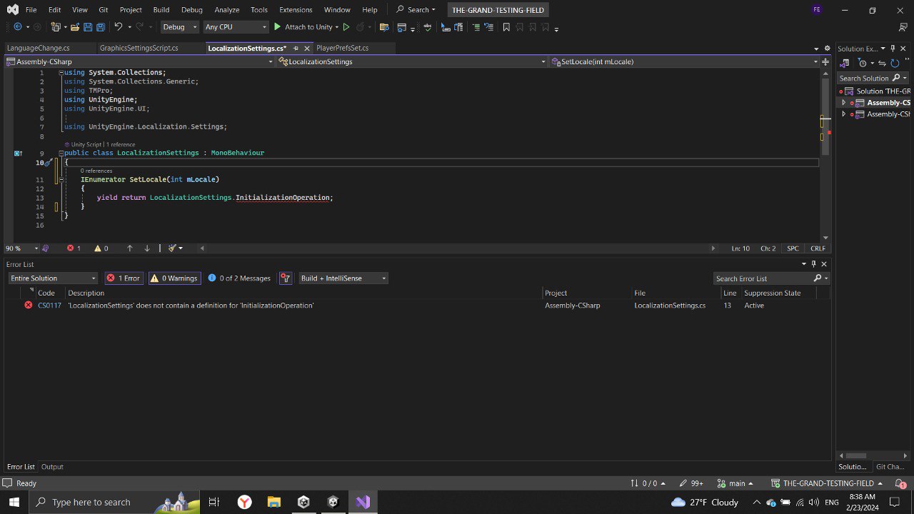"Localization does not have definition for SelectedLocale" - Unity Engine - Unity Discussions