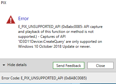 PIX and crash on GPU capture - Unity Engine - Unity Discussions