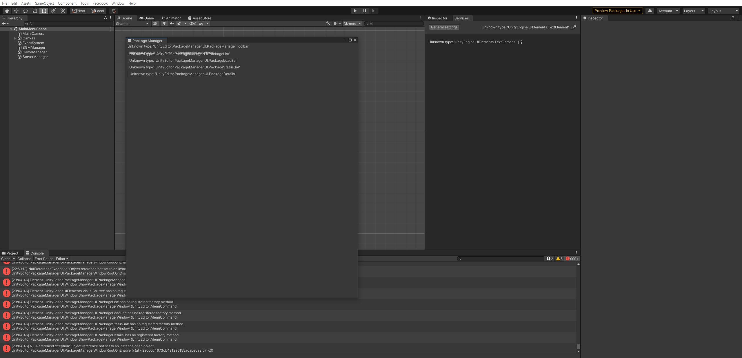 Package manager error - Unity Engine - Unity Discussions