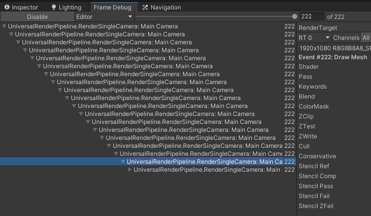 what is UniversalRenderPipeline.RenderSingleCamera in Frame debugger? - Questions & Answers ...