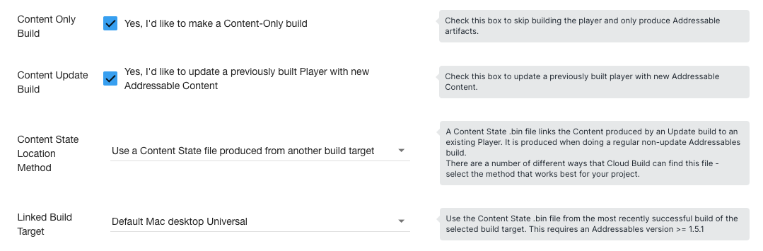 Building Addressable assets in Cloud Build for multiple builds - Unity Services - Unity Discussions