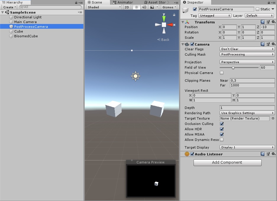Apply post processing to objects rendered by a specific camera only - Unity Engine - Unity ...