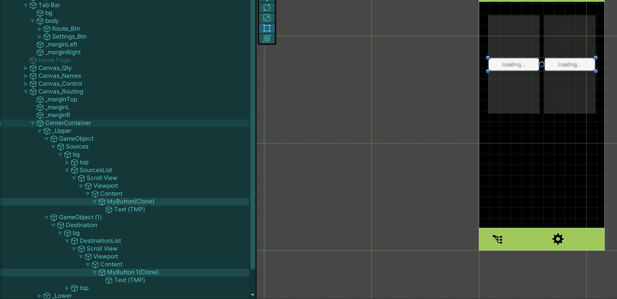 GetButtonComponentsInChildren finding more buttons than appearing in hierarchy - Unity Engine ...