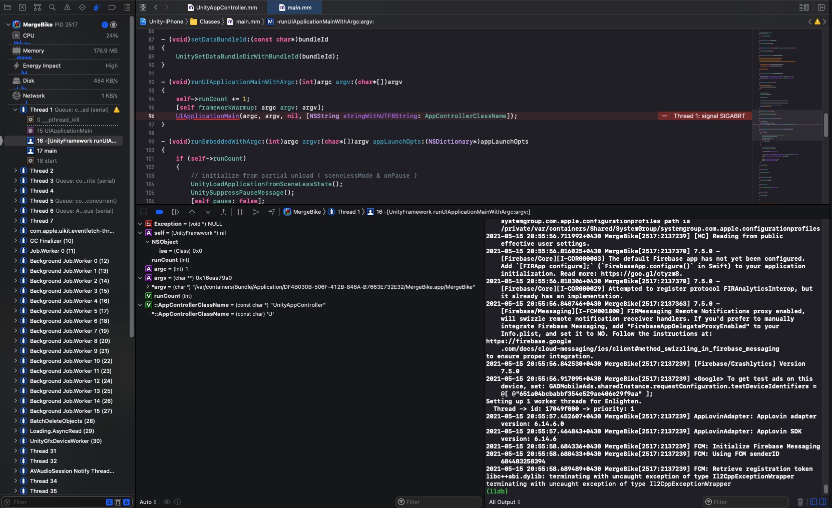 iOS build crash after startup - Unity Engine - Unity Discussions