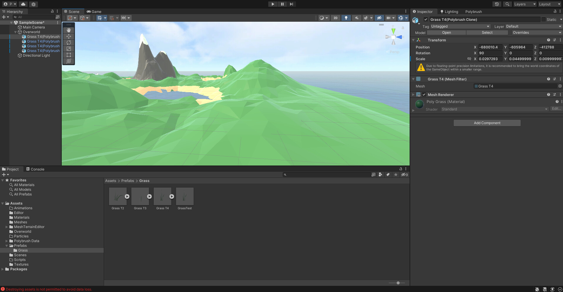 Meshes scattered with PolyBrush appearing far above the parent mesh ...