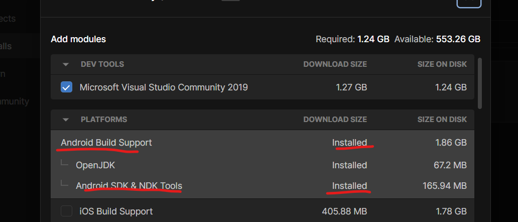 Android Build Support doesn't show up, though it is installed. - Unity Engine - Unity Discussions
