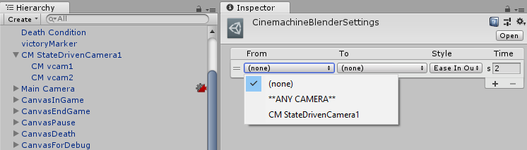 Custom Blends in Cinemachine State driven - Unity Engine - Unity ...