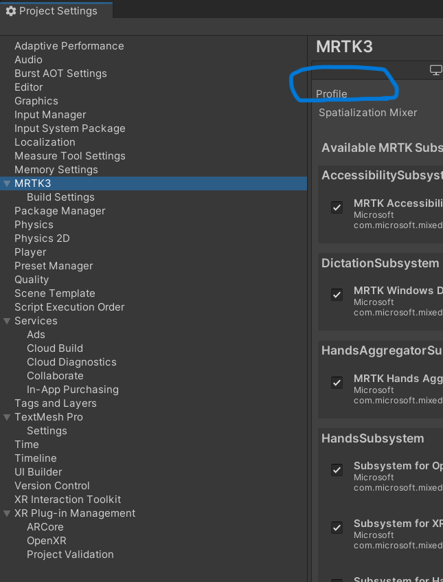 How to access mrtk section in Project setting via code? - Questions & Answers - Unity Discussions