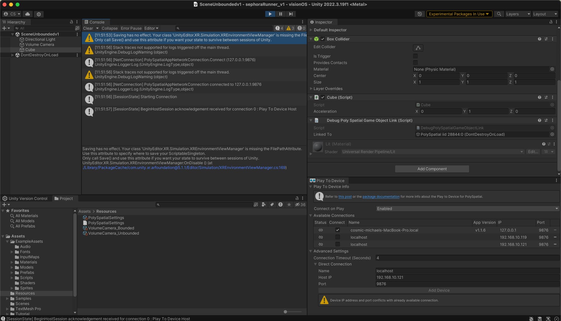 Unusable PolySpatial performance on official template and simple scenes - Unity Engine - Unity ...