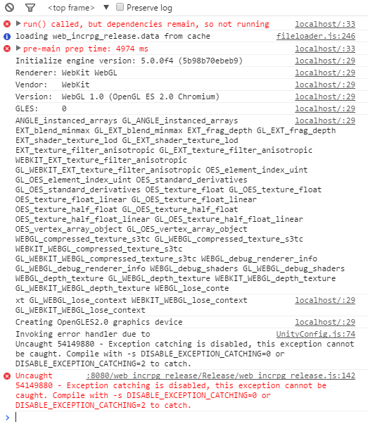 Webgl Build Only Working If Exception Is Enabled Unity Engine Unity Discussions