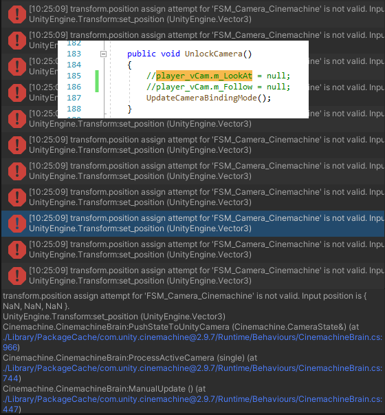 Detach Cinemachine Camera Temporarily In Script From Player Unity Engine Unity Discussions