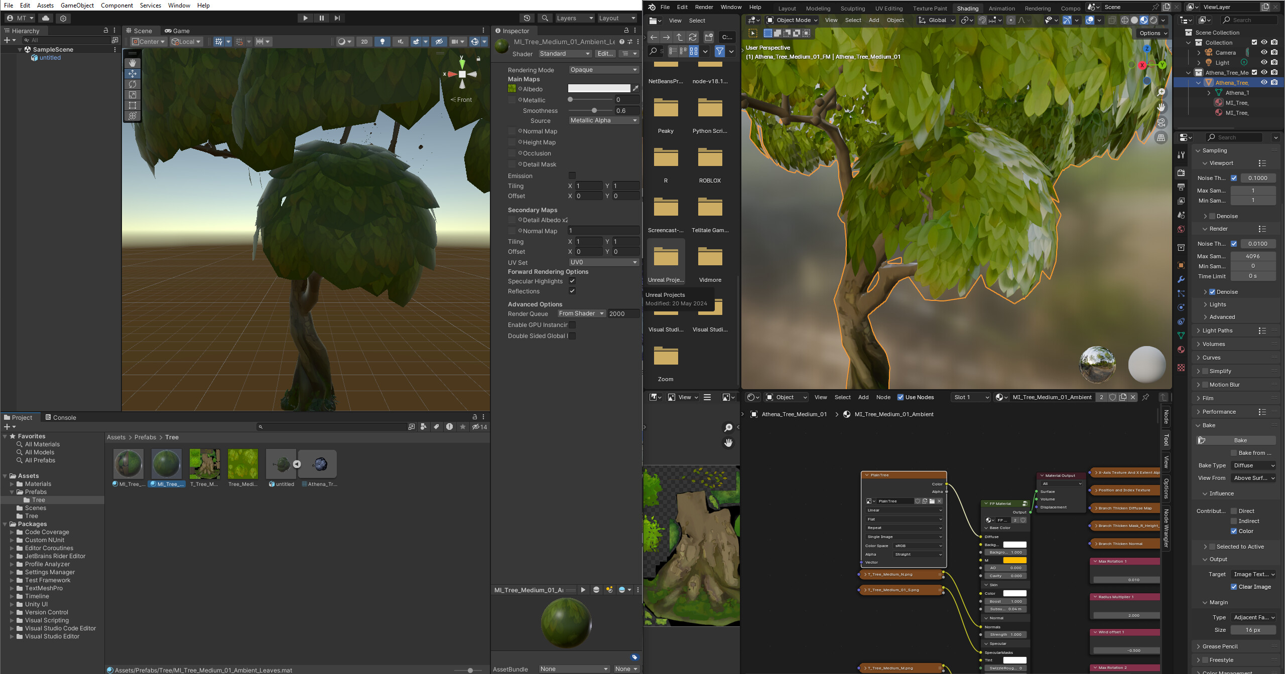 Question about why my tree model looks fine in blender but not unity? - Unity Engine - Unity ...