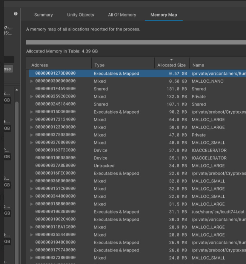 Memory Map Lacks Graphical display! - Questions & Answers - Unity Discussions