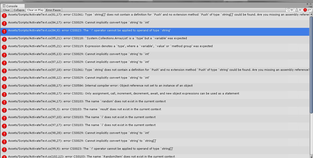 Trying to Implement Markov Generation in an Activate Text Script - Getting Started - Unity ...
