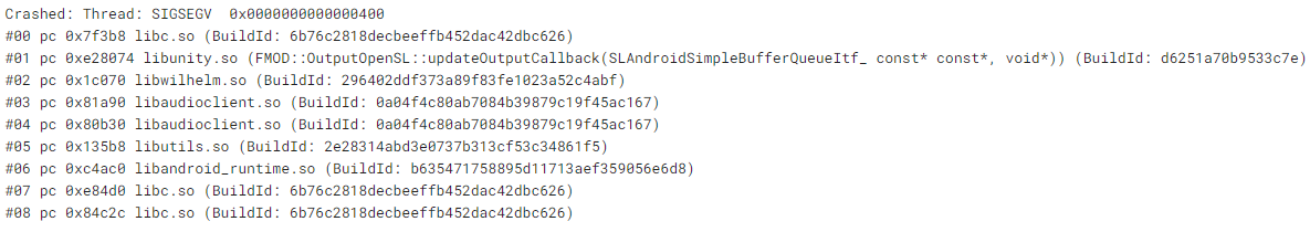 Crash In Fmodoutputopenslupdateoutputcallback Unity Engine Unity Discussions