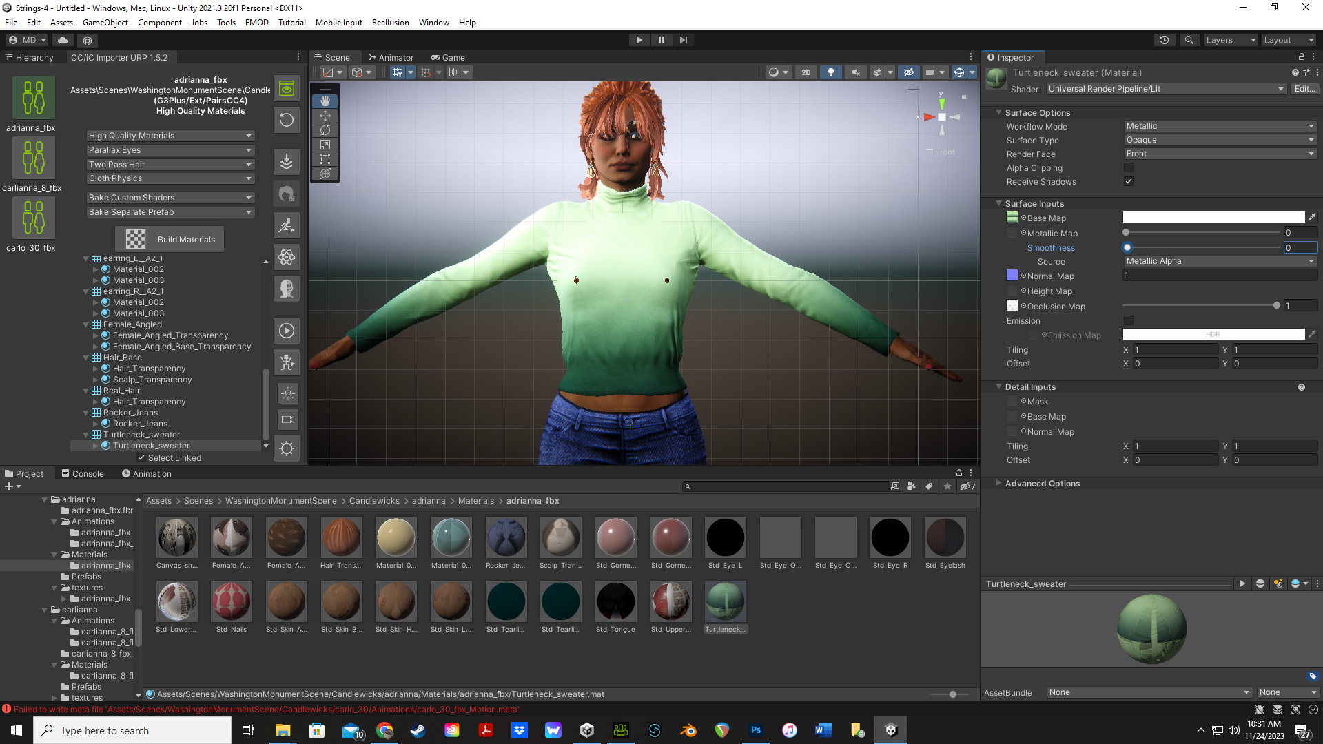 Character models created in Character Creator 4, textures coming out distorted after importing ...
