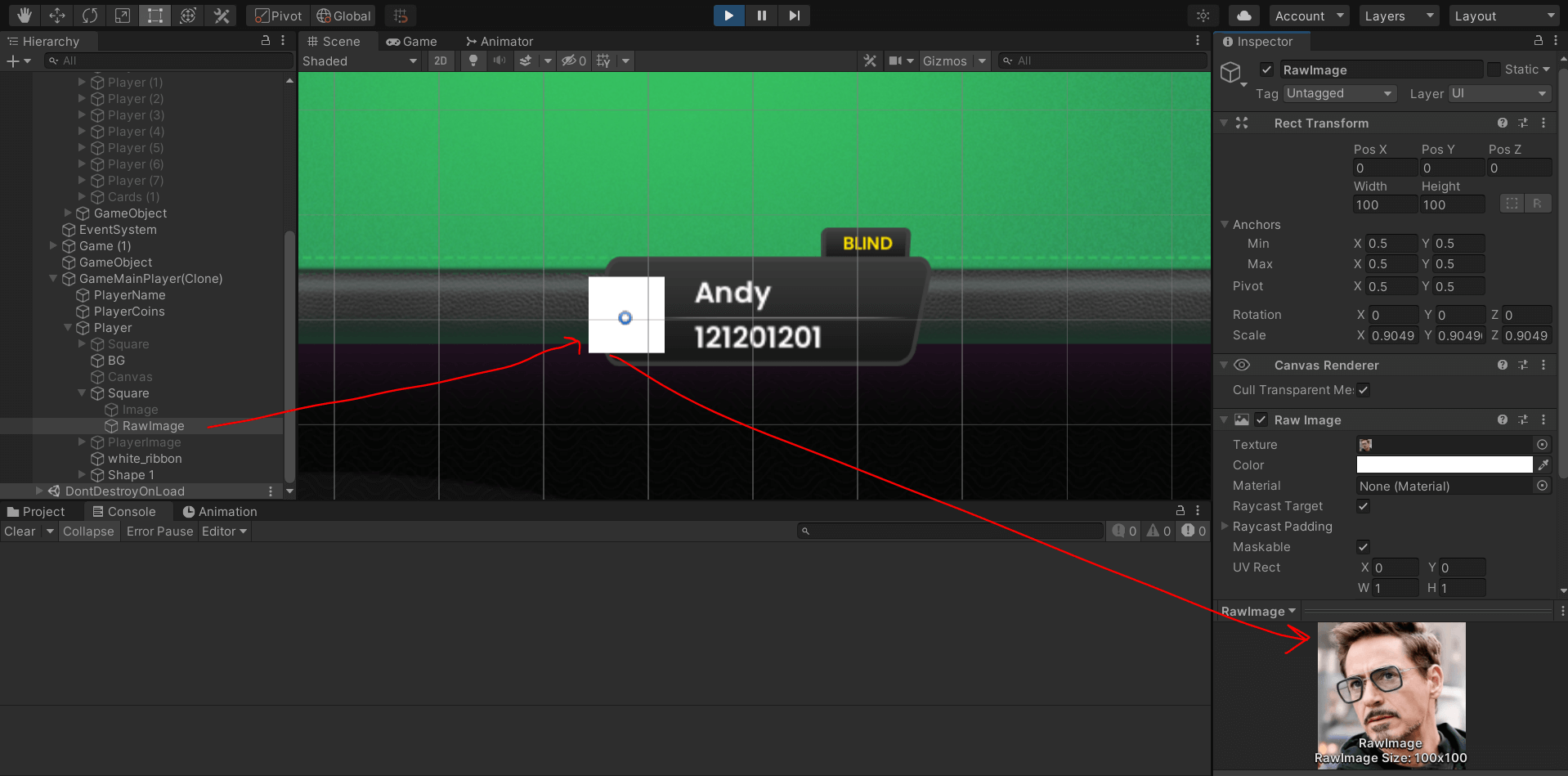 Rawimage Is Not Showing In Gameplay But Showing In Inspector Unity
