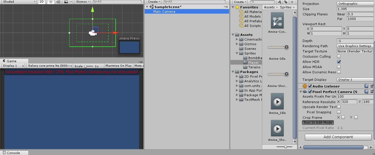 how to get ride of that red text(error) when using pixel perfect camera ?? - Unity Engine ...