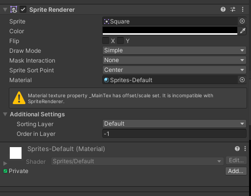 Help Sprites Default Complaining About Spriterenderer Incompatibility Unity Engine Unity