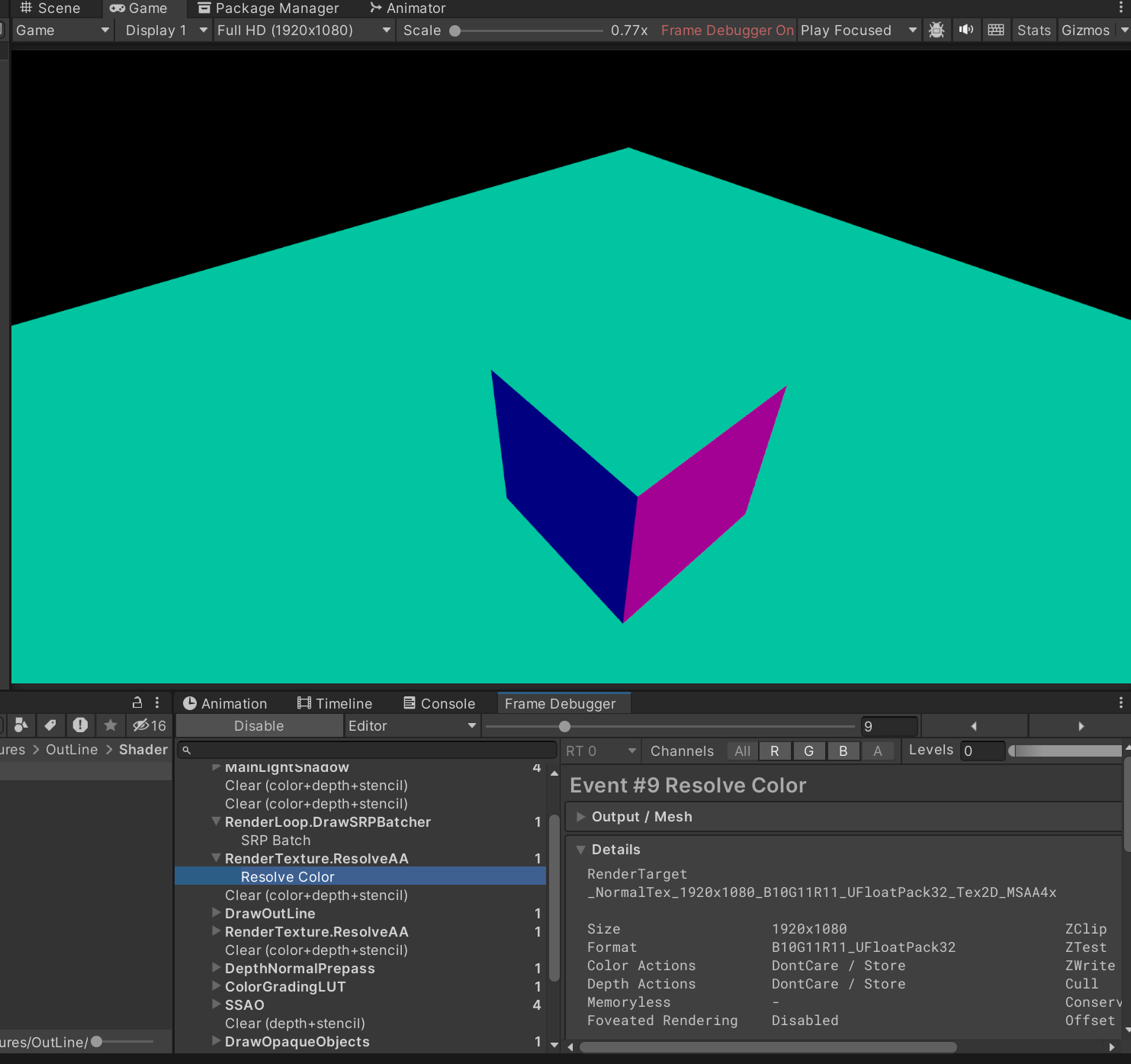 URP14.0.8:second pass can't get the render texture correctly in the multiPass scriptable render ...
