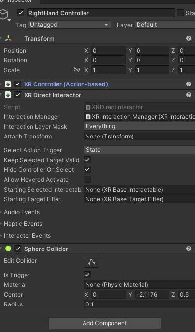Cannot Pick Objects With Xr Direct Interactable Unity Engine Unity Discussions