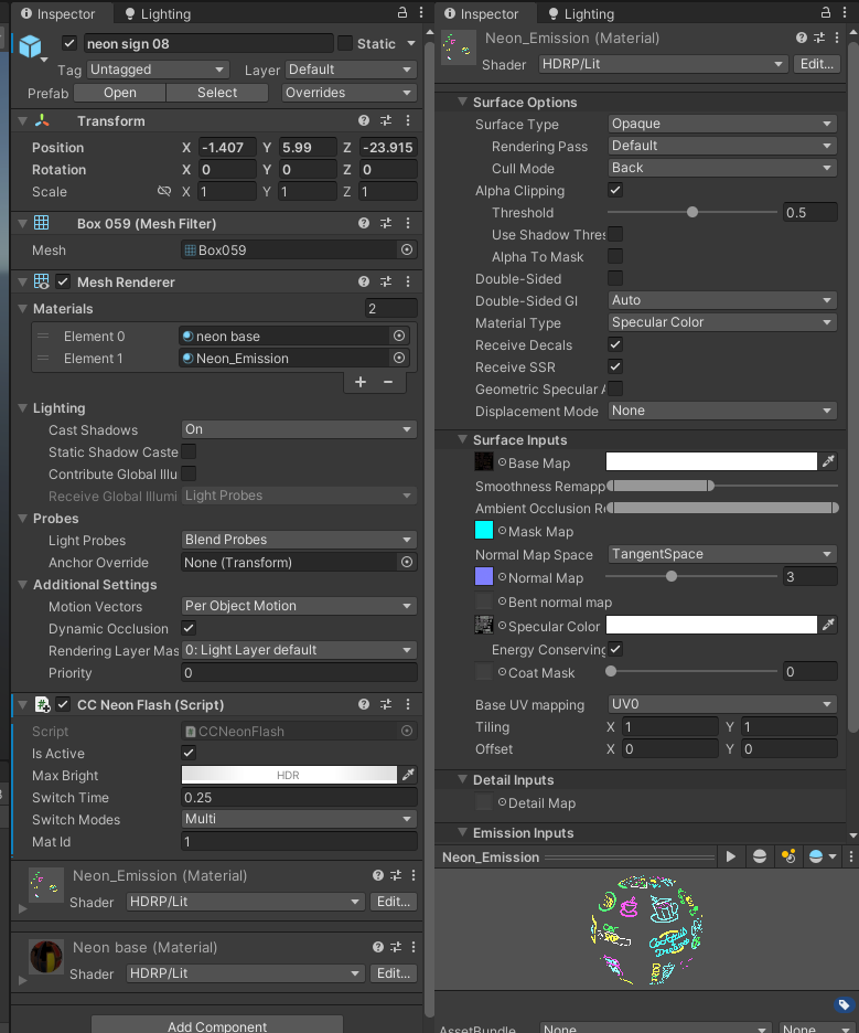Why won't this neon sign's emission material illuminate? - Unity Engine - Unity Discussions