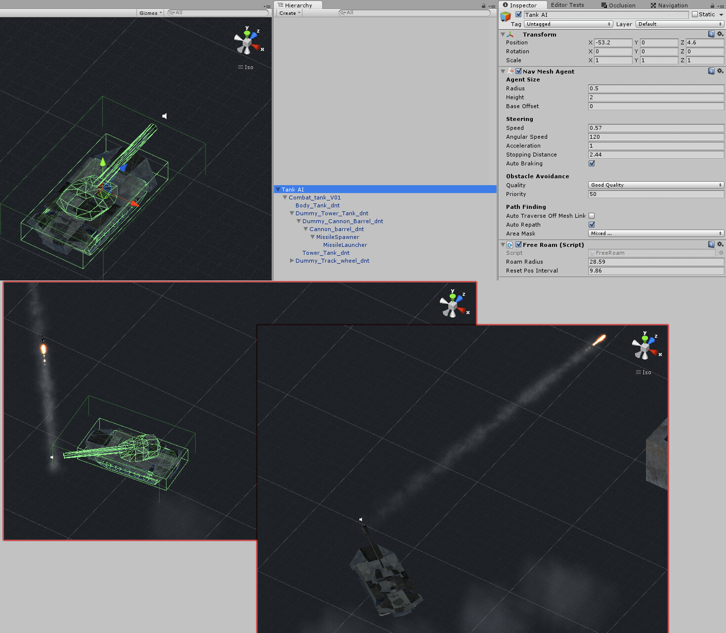 Get rotation of a randomly rotating turret on a moving tank (to Spawn missiles in that direction ...