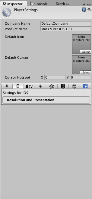 No player settings displayed - Questions & Answers - Unity Discussions