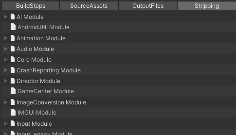 Build report inspector, size of Unity engine modules - Unity Engine - Unity Discussions